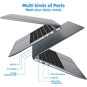 jumper Laptop Computer,14" Full HD Display,12GB RAM,256GB SSD Slim Pc Laptop,Windows 11 Home,Intel Dual Core Processor,Intel HD Graphics,2.4GHZ WiFi,USB 3.0,Long Battery Life