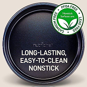 NutriChef Non-Stick Kitchen Oven Baking Pans - Carbon Steel with Non-stick Blue Diamond Coating Inside & Outside, Commercial Grade Restaurant Quality Metal Bakeware, Dishwasher Safe - NCBK6TRB