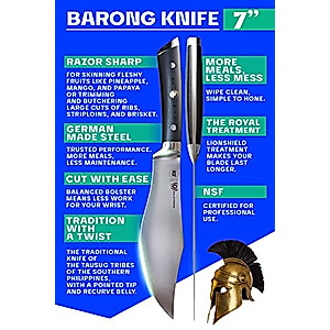 Dalstrong Barong Chef Knife - 7 inch - Gladiator Series Elite - Razor Sharp Kitchen Knife - Forged High Carbon German Steel - Full Tang - w/Sheath - NSF Certified
