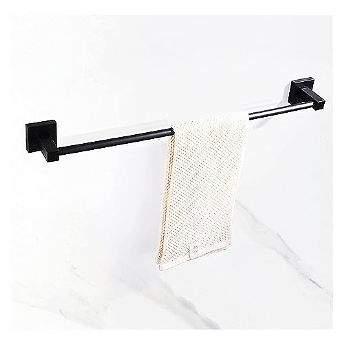 Towel BAR Rack Towel Rack Bath Single Towel Rail,Square Aluminum Towel Storage Rack Towel Bar,Wall Mounted Towel Rod for Bathroom or Kitchen/60Cm (Size : 60Cm)