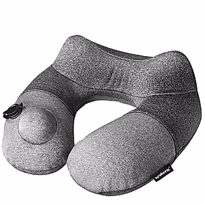 Travelicons Inflatable Travel Pillow,Neck Pillow for Traveling,Airplane Travel Pillw Improved Support Design for Car Sleeping