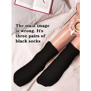 Bencailor 3 Pairs Women Toe Socks Fuzzy Toe Socks Warm Winter Toe Socks Five Toe Socks for Women Men, Size 5-8(Black)