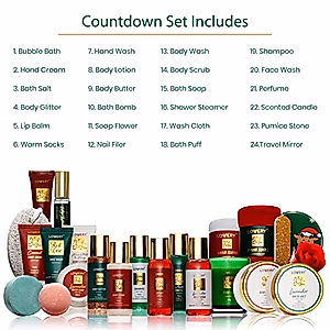 LOVERY 2022 Limited Edition Advent Calendar, Christmas Advent Calendar for Adults, for Women & Men, Stocking Stuffers Ideas, Beauty & Spa Advent Set, Countdown Calendar, 24pc Bath & Body Care