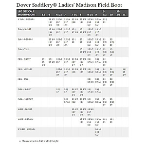 Dover Saddlery Ladies' Madison Field Boots, Size 7.5, Full Medium, Black