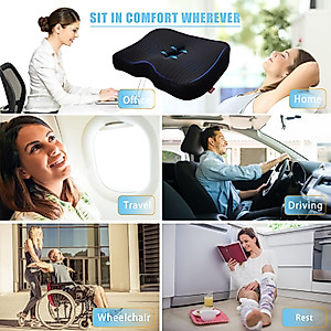 ORIAPT Memory Foam Seat Cushions Coccyx Tailbone Pad Ergonomic Design for Office,Dinning,Gaming Chairs, Auto Seats,Wheelchairs 18 * 16 in.