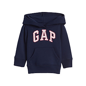 GAP baby girls Logo Pullover Hoodie Sweatshirt, Elysian Blue, 6-12 Months US