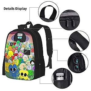 MXSLOVE Casual 2 Pieces Backpack Set, Battle for Bfdi School Bookbag Travel Bag with Lunch Tote