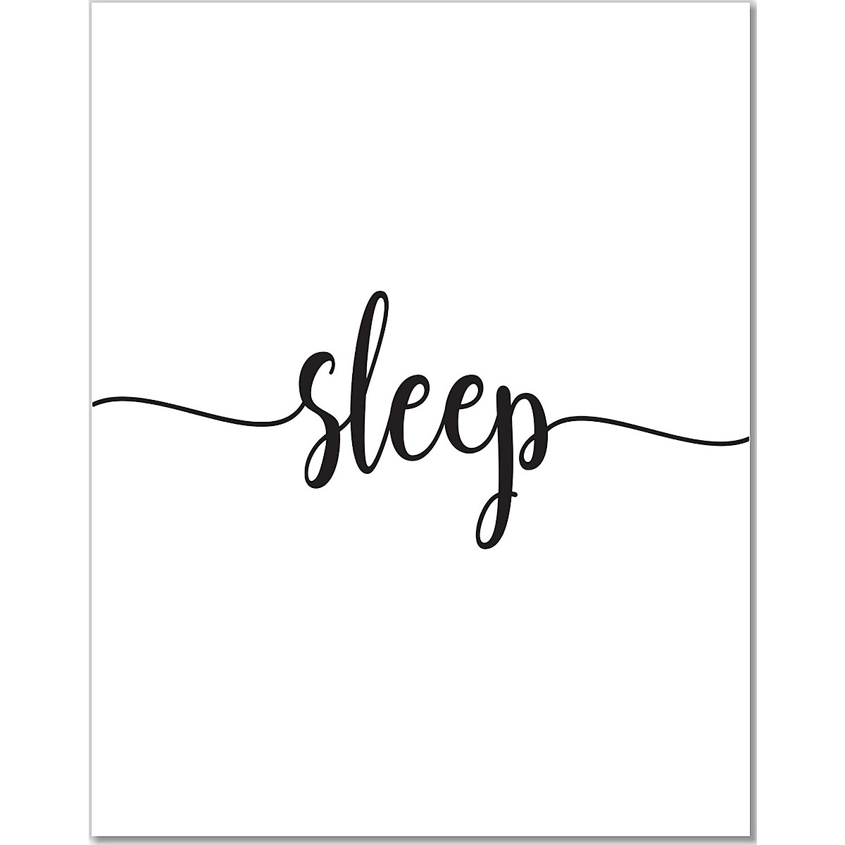Let's Sleep In Art Prints - Bedroom Wall Decor - 11x14 - Set of 3 – Above Bed Wall Decor - Black and White Minimalist Bedroom Wall Art - Unframed
