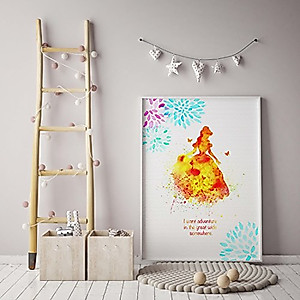 Uhomate Princess Belle Beauty and The Beast Beauty Beast Home Canvas Prints Wall Art Inspirational Quotes Wall Decor Living Room Bedroom Bathroom Artwork C016 (8X10)
