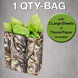 Havercamp Next Camo Party Gift Bag | 1 Count | Great for Hunter Themed Party, Camouflage Motif, Birthday Event, Graduation Party, Father's Day Celebration