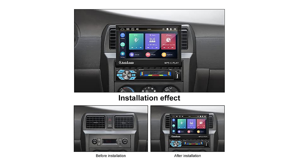 CarThree 7-Inch Car Stereo with Apple CarPlay & Backup Camera