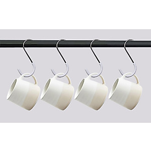 echinff 10 Pack Heavy Duty S Shaped Hooks,Premium Steel Hanging Hooks for Kitchen,Bathroom,Garden,Steel S Hooks with Black Cover for Hanging Pans Pots Plants Bags Towels Clothes Pants Tie