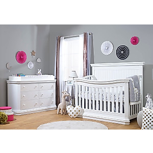 Sorelle Furniture Primo Crib, Classic 4-In-1 Convertible Crib, White Crib Made of Wood, Non-Toxic Finish, Wooden Baby Bed, Toddler Bed, Child’s Daybed and Full-Size Bed, Nursery Furniture-White