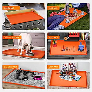 Silicone Griddle Mat for 36 in Blackstone Grill,Grill Buddy Accessories Protective Top Cover Protector Outdoor,Heavy Duty Food-Grade Barbecue Mat(Orange)