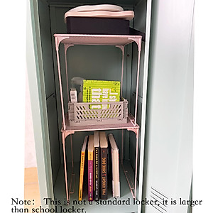 Svartur Shelf Pack, 2, Metal, Contemporary, Pink, Stackable, Space Saving, for School Locker Organizing