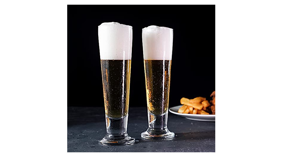 Premium Beer Glasses Set - 4 Pilsner Tumblers