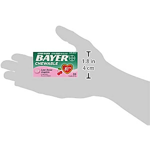 Bayer Chewable Low Dose Baby Aspirin Cherry Flavor 36 Tablets - 2 Pack