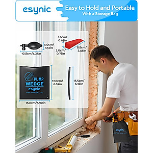 eSynic 2Pack Durable Air Wedge Bags Reliable Air Wedge Pump Bags Anti-slip Air Shim Bags Load-bearing 300lbs/136kg Air Door Lifting Tools with 4 Wedges for Door Window & Furniture Installation etc