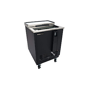 PEAKCOLD Small Deep Well Horizontal Bottle Cooler; Slide Top Bar Refrigerator; 4.5 Case Capacity