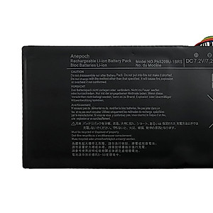 Anepoch PA5209U-1BRS Laptop battery Replacement for Toshiba Satellite L10-B003 L10W-C L10W-B L10T L10W L15W-B L15W-B1208X L15W-B1302 L15W-B1310 Radius 11 L10W-C P000627450 P000627450 7.2V 28Wh 3684mAh