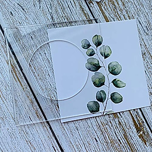 Set of 6 Clear Acrylic Coasters with Insert for Cocktail Napkins