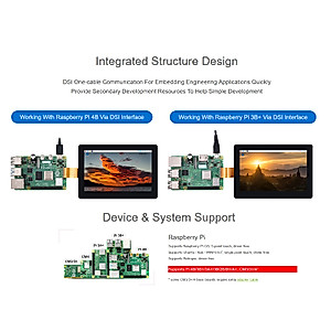 5inch DSI Touch Display for Raspberry Pi 4B/3B+/3A+/3B/2B/B+/A+, Thin & Light Touch Screen 800×480 Resolution IPS Display, Support 5-Point Capacitive Touch