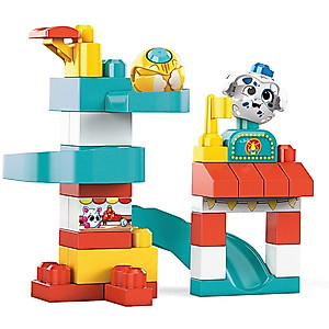 Mega Bloks Peek A Blocks Amusement Park with Big Building Blocks, Building Toys for Toddlers (30 Pieces)