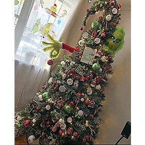 Christmas Elf Body Tree Decorations,Furry Green Elf Head/Arms/Legs for Christmas Tree Decorations,Stole Elf Body Stuffed Stuck Christmas Tree Topper Ornaments for Christmas Party (Elf Arms-24 in)