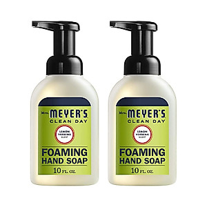 MRS. MEYER'S CLEAN DAY Foaming Hand Soap, Lemon Verbena Scent, 10 Fl oz (Pack of 2)