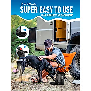 Dog Water Bowl Dispenser,Travel Dog Bowls for Camping Hiking Dog Park, 77OZ Dog Water Dispenser with Pull-Out Travel Water Bowls for Dogs,Dog Travel Water Bowl Dispenser Pet Dog Water Bottle,BPA Free