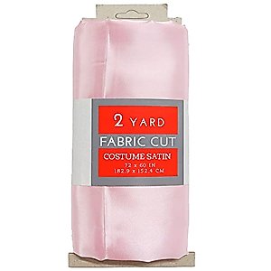 Shason Special Occasion Costume Satin Precut Fabric 57/59" for Weddings, Parties, Sold by Packs, Multiple Colors Available (2 Yards, Light Pink)