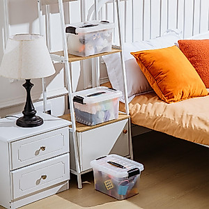 Cunno 12 Pcs 6 Qt Clear Plastic Storage Bins with Lid and Latching Buckles Stackable Storage Container Bin Totes for Storage Tote Box Organizing Tote Tub Box for Toy General Organization Solution