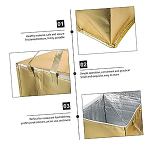 Cabilock Reusable Grocery Bag Insulation Foldable Shopping Shopping Tote Insulated Food Transport Food Warmer Grocery Aluminum Golden Takeout Food with Zipper Grocery Grocery Delivery Bag