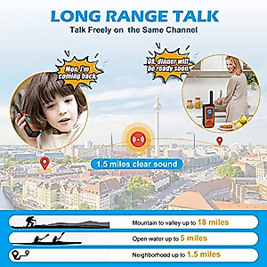 Walkie Talkies 4 Pack, Walkie Talkies for Adults Long Range FRS Walky Talky Two-Way Radios with 22 Channels FRS VOX LCD Display for Camping Hiking Cruise Ships