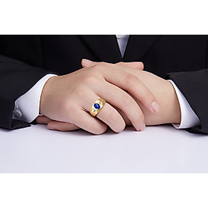 Rylos Simply Elegant Beautiful Blue Star Sapphire & Diamond Ring - September Birthstone* Size 13