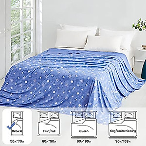 Elegear Cooling Throw Blanket, Q-Max>0.5 Japanese Arc-Chill Cooling Blankets for Hot Sleepers, Double Sided Cold Blankets for Sleeping, Lightweight Breathable Summer Blanket (Blue, Throw XL 50"x70")