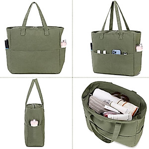 LEDAOU Beach Bag Waterproof Sandproof Women Tote Bag Pool Bag with Zipper for Gym Grocery Travel with Wet Pocket