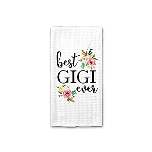 CANARY ROAD Best Gigi Ever Towel | Waffle Weave Dish Towel | Gigi Birthday Present | Gift for Mom | Mother's Day Gift | Gigi Birthday Gift