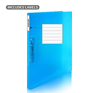 CRANBURY Punchless Clamp Binder (4-Pack, Assorted Colors), Ringless Binder Holds 100 Letter Size Pages, Documents, 8.5x11 Folder with Metal Clip for Home or Office, Transparent Acid-Free Poly