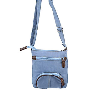 Sevenfly Women'S Denim Cross-Body Bag Mini Shoulder Handbags Organizer Purse Wallet(Dark blue)