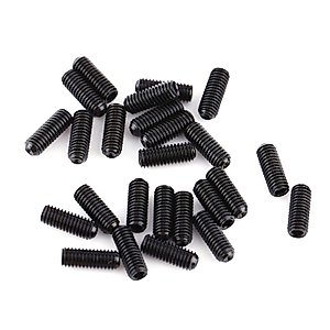 Oumefar 200Pcs Screws Grade Carbon Steel M3 Black Cup Point Screw Assortment Steel Set Screw Hex Socket Set Screw Bolts Nut Bolt Assortment Used for Industry
