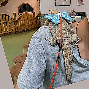Halloween Costumes Bearded Dragon Lizard Leash Harness, 3 Size Pack Butterfly Wing Lizard Harness and Leash Set, Adjustable Outdoor Walking Rope for Reptiles Small Pet Animals