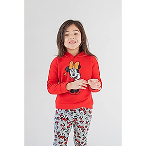 Disney Minnie Mouse Infant Baby Girls Fleece Hoodie and Leggings Outfit Set Red 18 Months