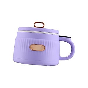 gazechimp Small Rice Cooker Electric Pot 110V 1.6L Electric Cooker Non-stick Pot Noodles Cooker for Travel Dormitory 1-2 Person Oatmeal, Violet