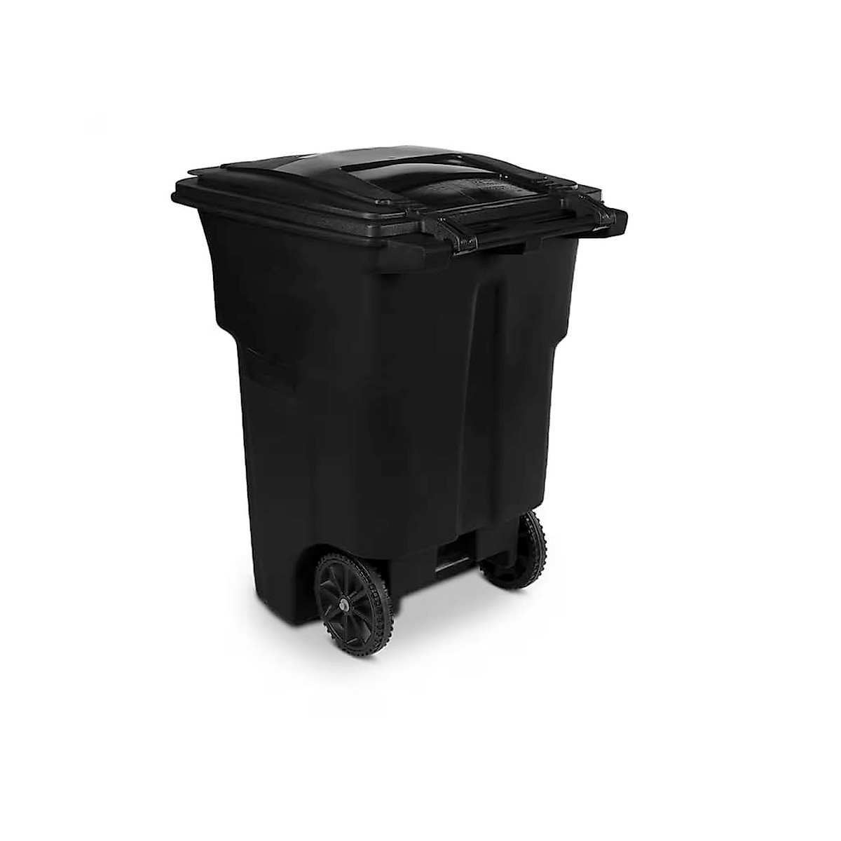 Generic 96 Gallon Black Outdoor Rolling Garbage/Trash Can with Wheels and Attached Lid ZP01730, like an amage