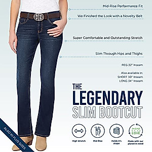 WallFlower Women's Legendary Slim Bootcut Mid-Rise Belted Insta Stretch Juniors Jeans (Standard and Plus), Eden, 11