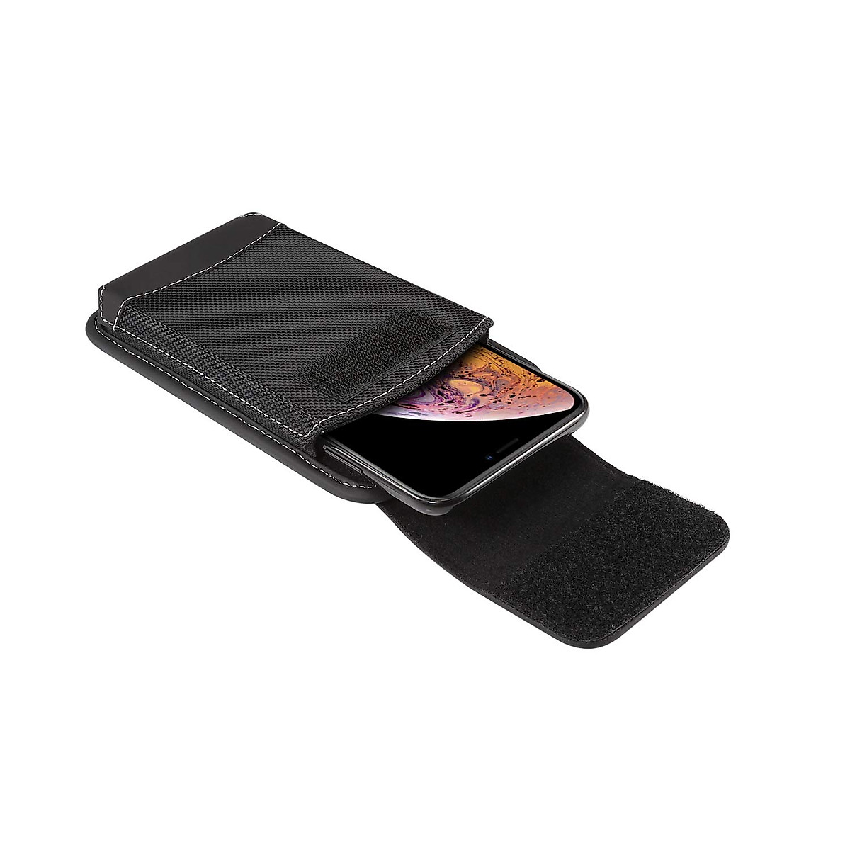 Universal Vertical Phone Holster Case with Belt Loop Carabiner Clip Carrying Pouch for Google Pixel 6 / Pixel 4 XL / Pixel 3a XL, Galaxy S21 Plus / S20 FE / S10 Plus / Note 20 / Note 10+ Plus, TCL 10L