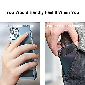 CreFur Thin Phone Stand, Ultra-Thin Kickstand for Cell Phone Case Horizontal/Vertical Desk Stand Holder for iPhone Galaxy Cellphone Black (2pcs)