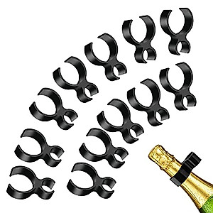12 Pieces Champagne Bottle Clips for Sparklers, Champagne Bottle Extender Clips Sparklers,Champagne Sparkler Holders Clips for Candel Birthday Wedding Party Supplies