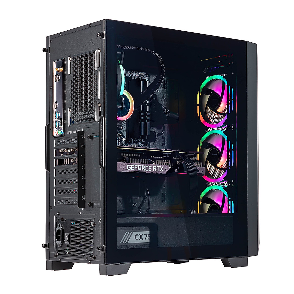 Velztorm Pilum CTO Powerful Gaming Desktop PC Liquid-Cooled (AMD Ryzen 7 3700X 8-Core, 16GB DDR4, 1TB PCIe SSD+2TB HDD (3.5), GeForce RTX 3060 12GB, 120mm AIO, RGB Fans, 750W PSU, WiFi-N, Win11P)